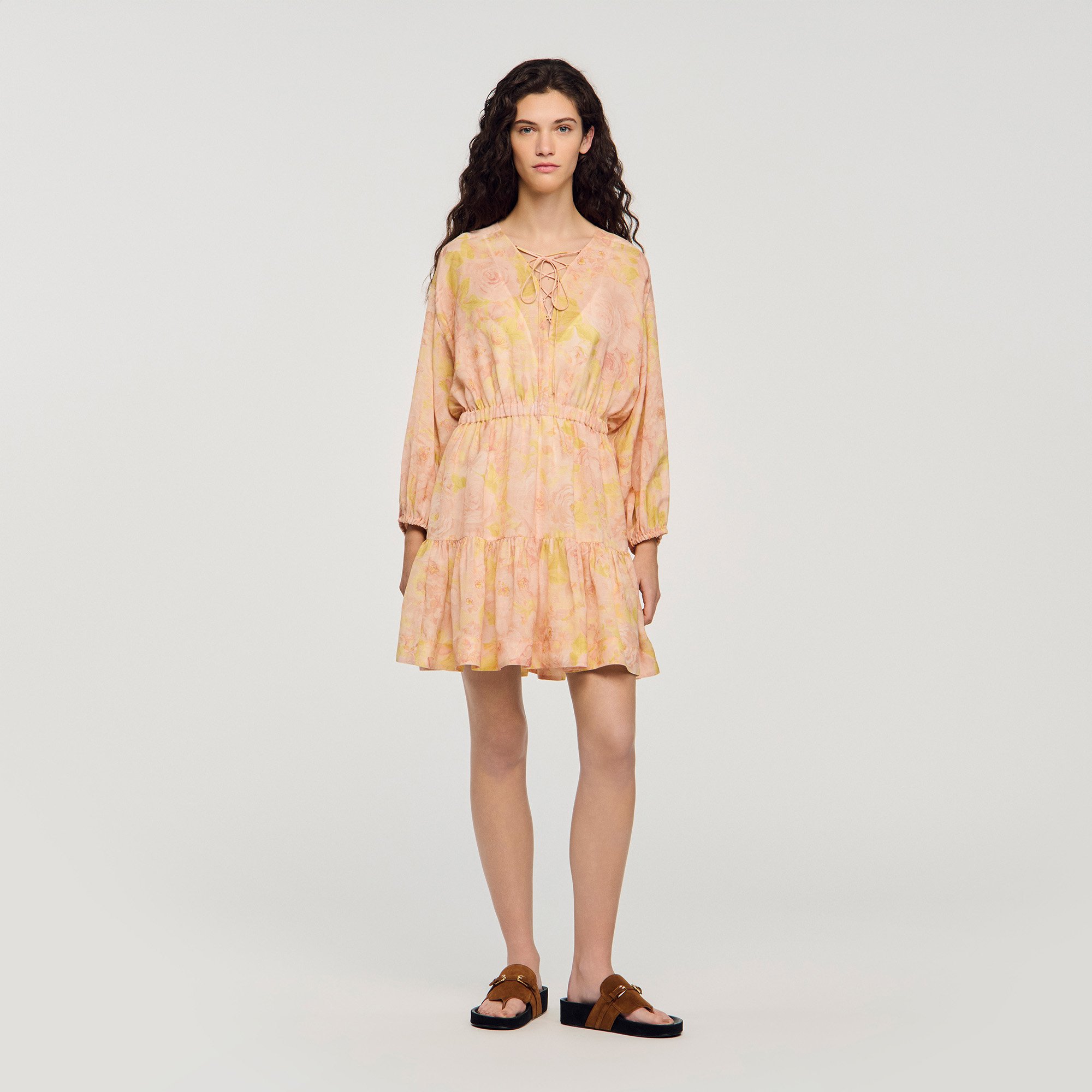 SANDRO Floral Print Mini Dress